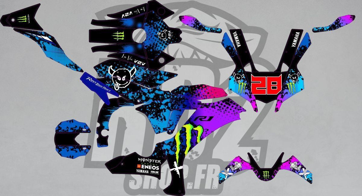 Kit deco YAMAHA R1 ou R7 - 2020 - 2021 - 2022 - 2023 - 2024 - 2025