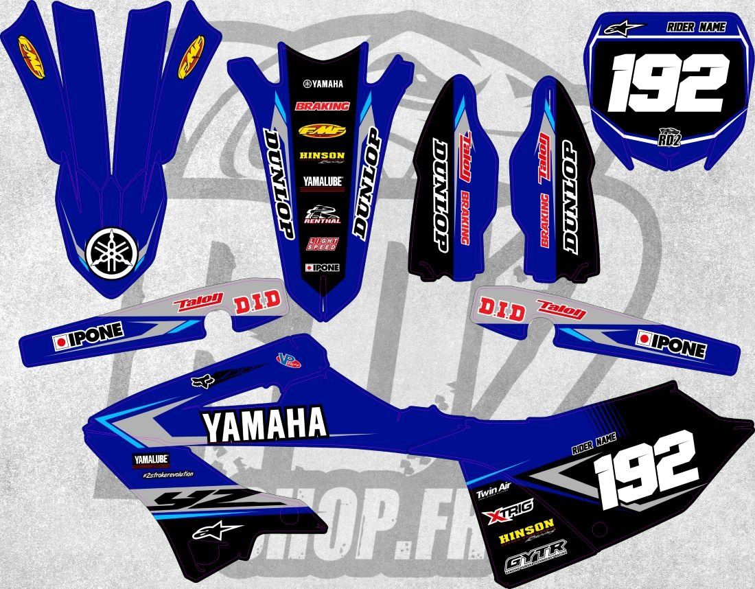Kit déco Semi-perso yamaha YZ 125 / 250 ( 2002 à 2026 ) RD2Shop