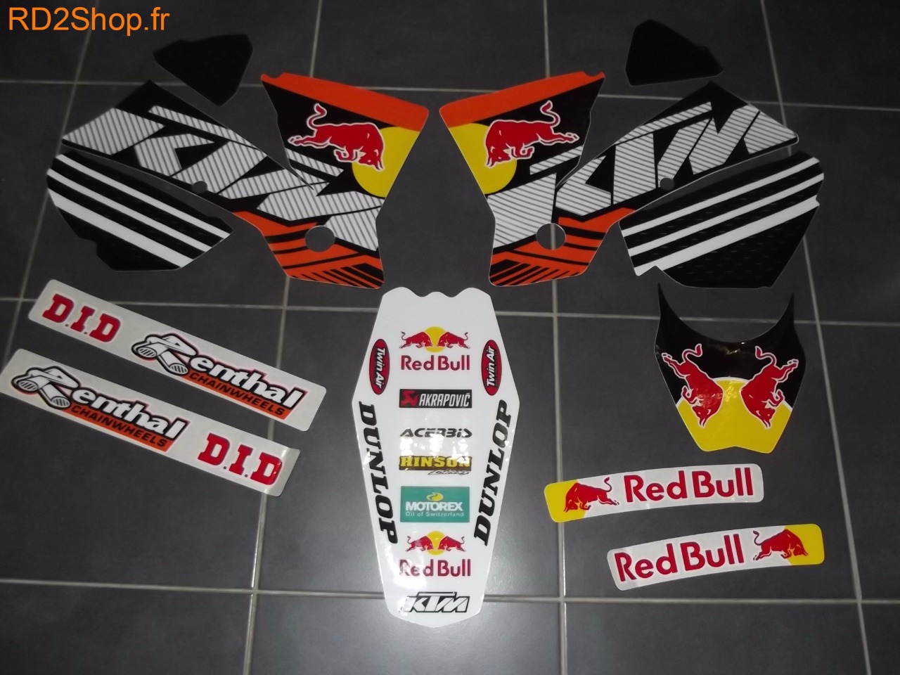 Kit déco RED BULL KTM SX / SXF / EXC ( 01 à 04 ) - rd2shop.fr Kit déco RED BULL KTM SX / SXF / EXC ( 01 à 04 ) - rd2shop.fr